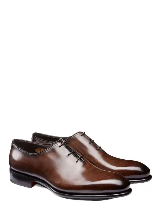 Santoni Plain Toe Oxford - Dark Brown