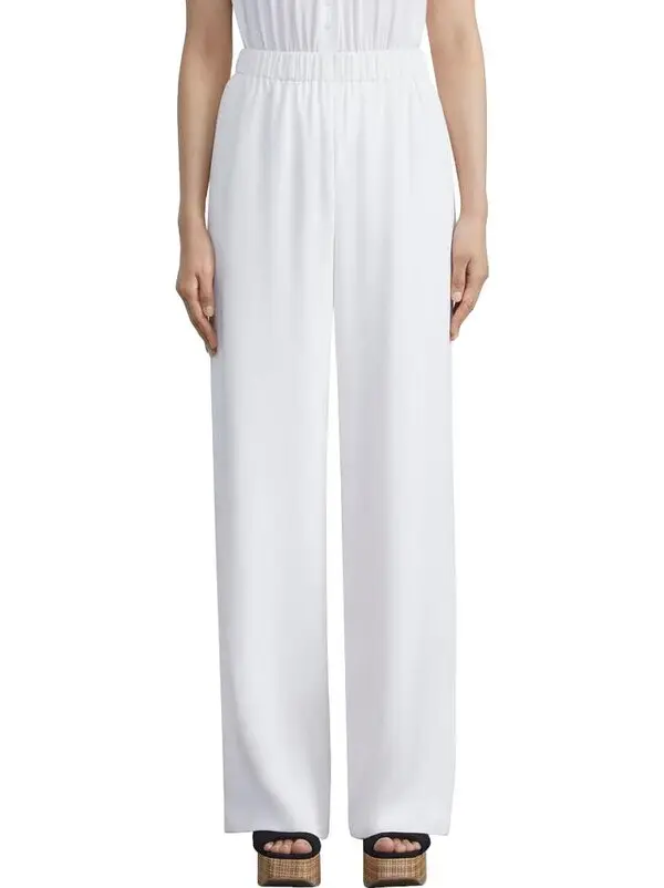Lafayette 148 New York Perry Stretch Silk Crêpe De Chine Pants - Cloud