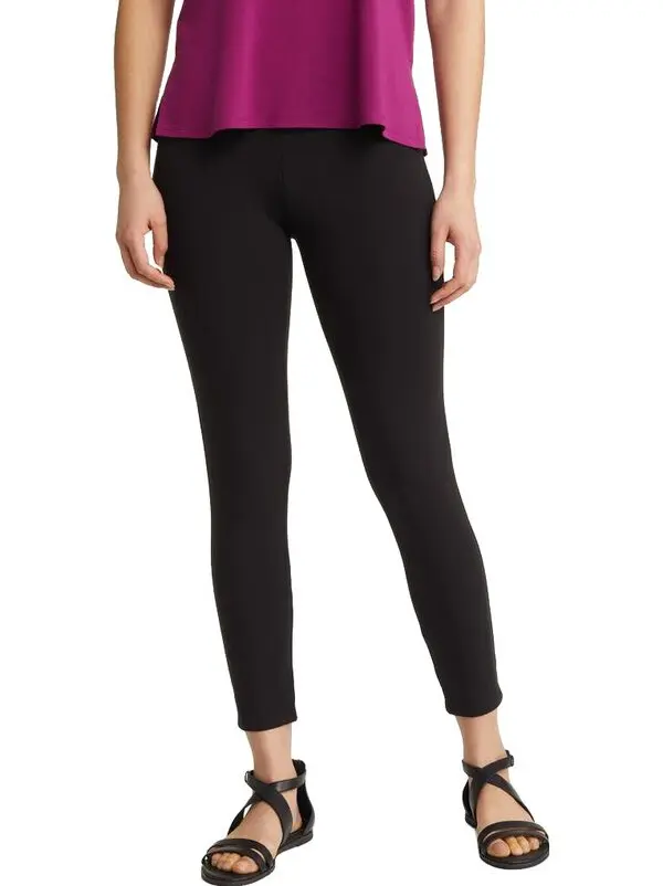 Eileen Fisher High Waist Crop Leggings - Black