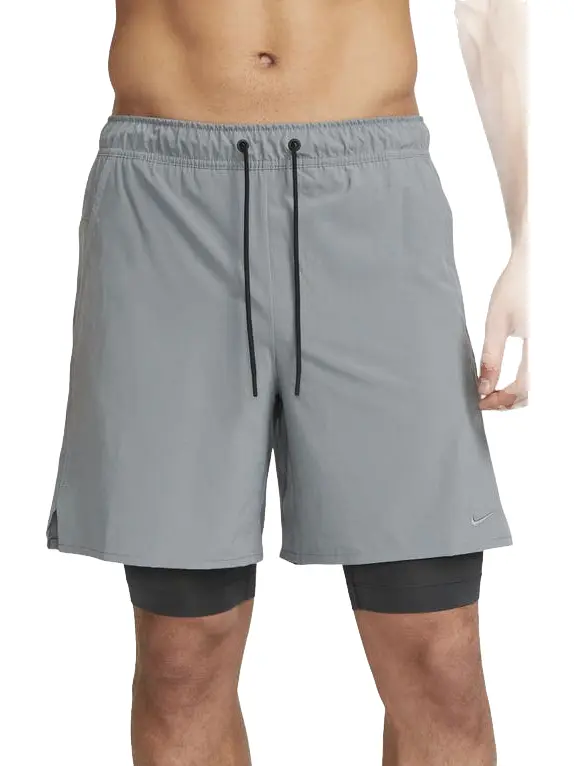 Nike Dri-fit Unlimited 2-in-1 Versatile Shorts - Dark Smoke Grey/black