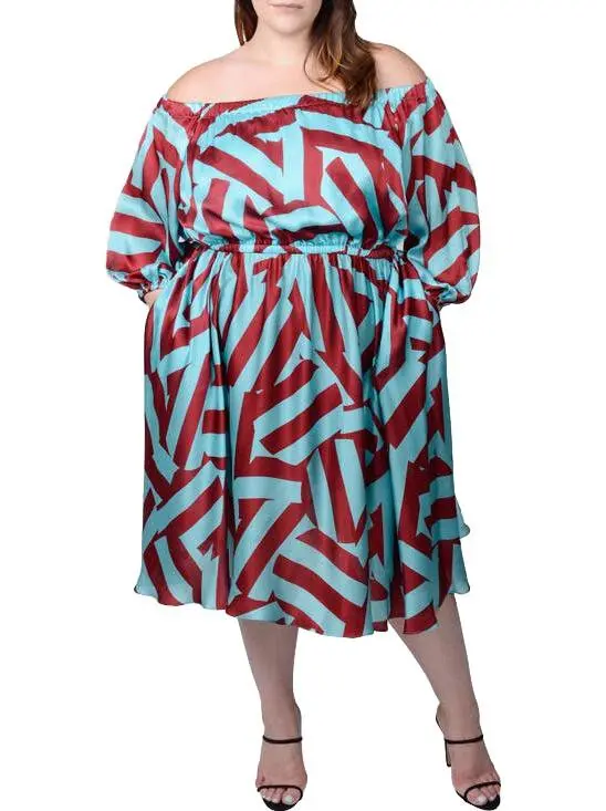 MAYES NYC Edwina Long Sleeve Dress - Circle Stripes