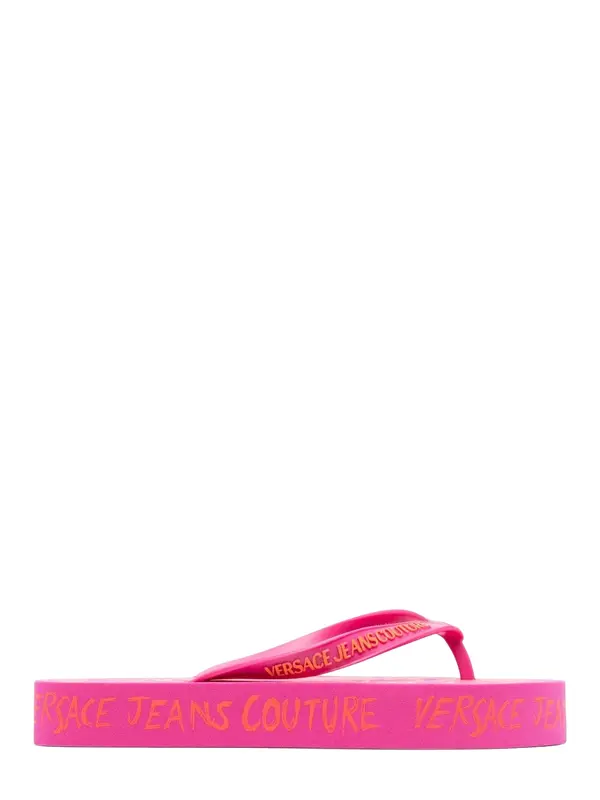 Versace Flatform Flip Flops - Pink