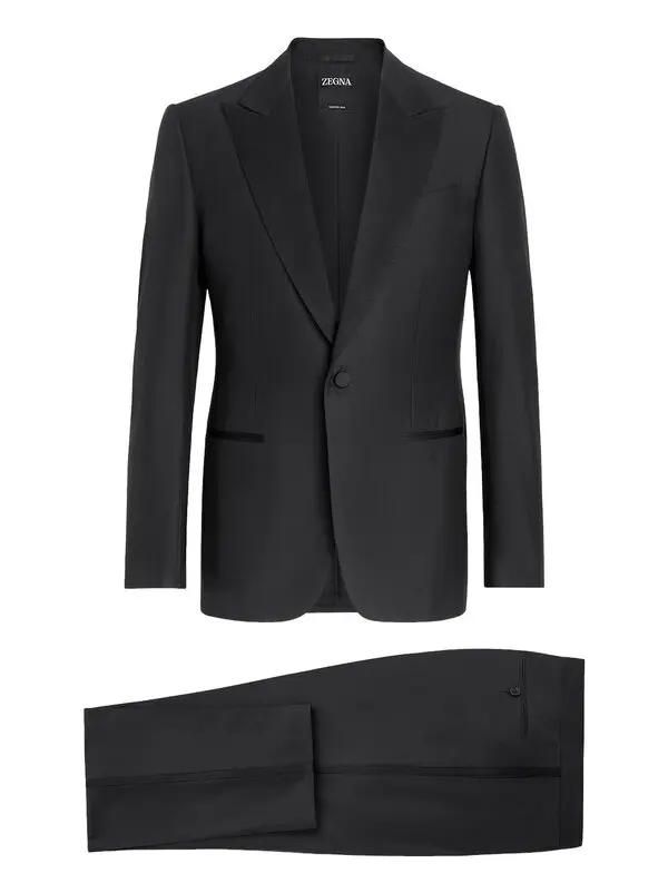 Zegna Trofeo 600 Single-breasted Wool-silk Suit - Black