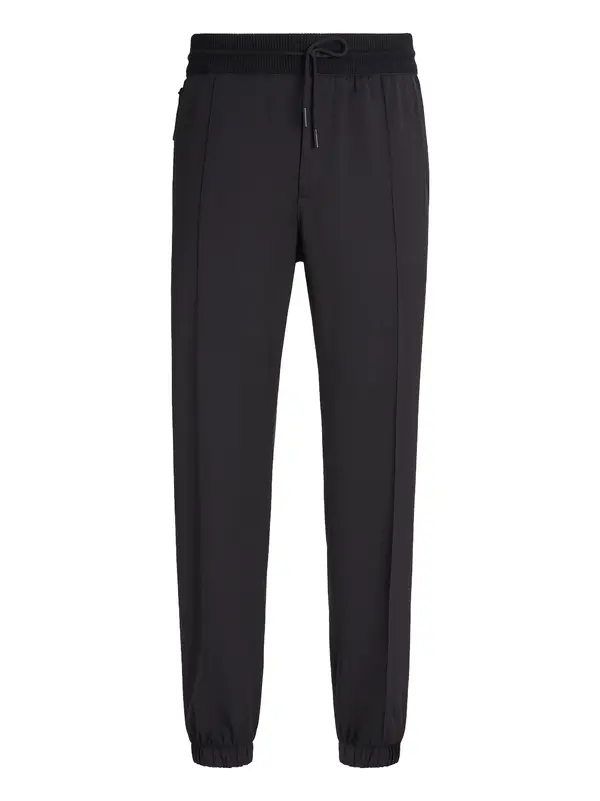 Zegna High Performance Wool Track Pants - Black