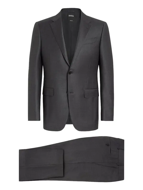 Zegna Trofeo Single-breasted Wool Suit - Grey