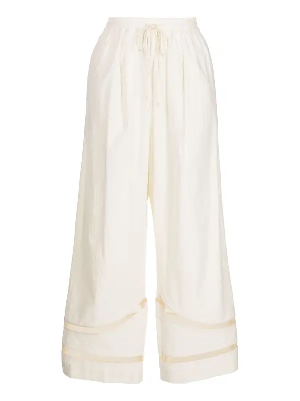 MULLER OF YOSHIOKUBO Cut-out Cotton Track Pants - White