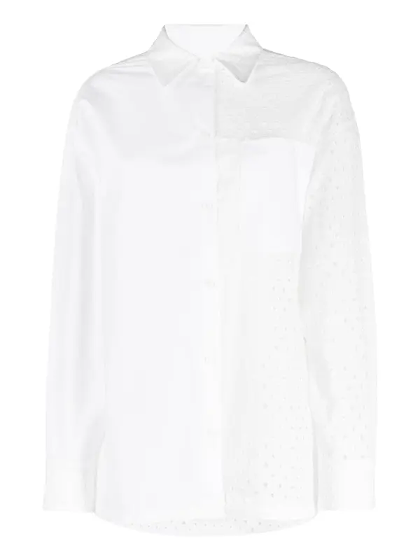 Kenzo Broderie Anglaise Panelled Shirt - White