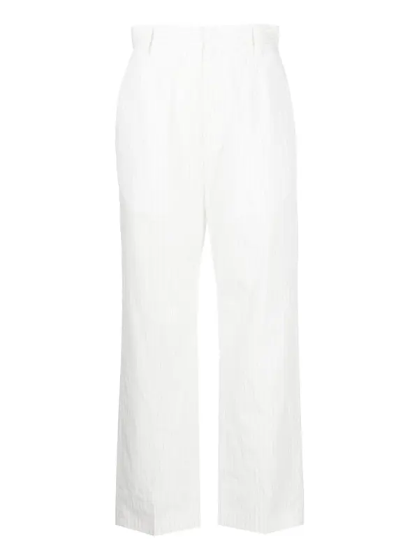 MAISON MARGIELA Pinstripe Cropped Trousers - White