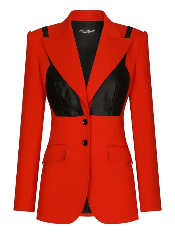Dolce & Gabbana Bustier-panel Tailored Blazer - Red