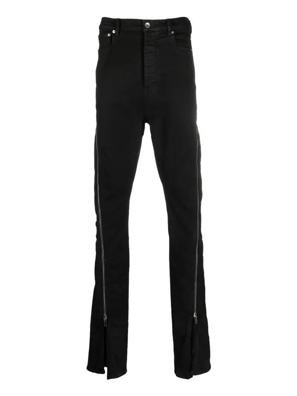 Rick Owens Slim-fit Jeans With Zip Detail - Black