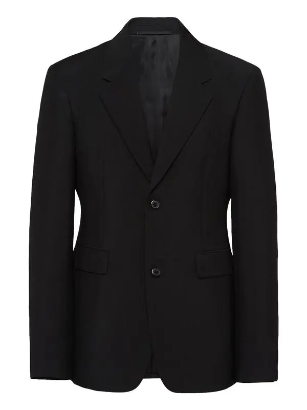 Prada Single-breasted Mohair-wool Blazer - Black