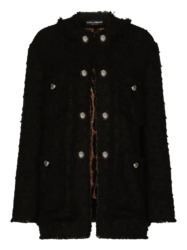 Dolce & Gabbana Tweed Double-breasted Jacket - Black