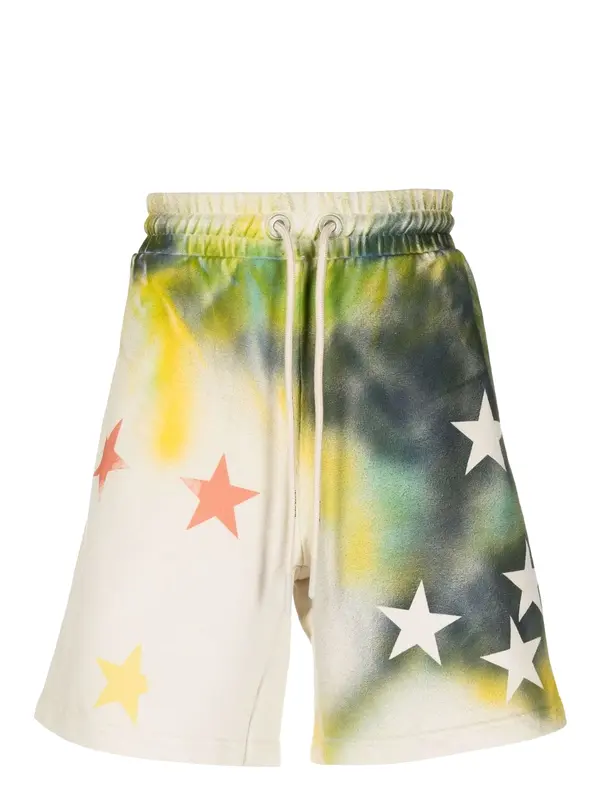 Palm Angels Star Sprayed Track Shorts - Neutrals