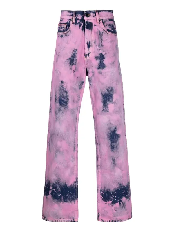 DARKPARK Tie-dye Straight-leg Jeans - Blue