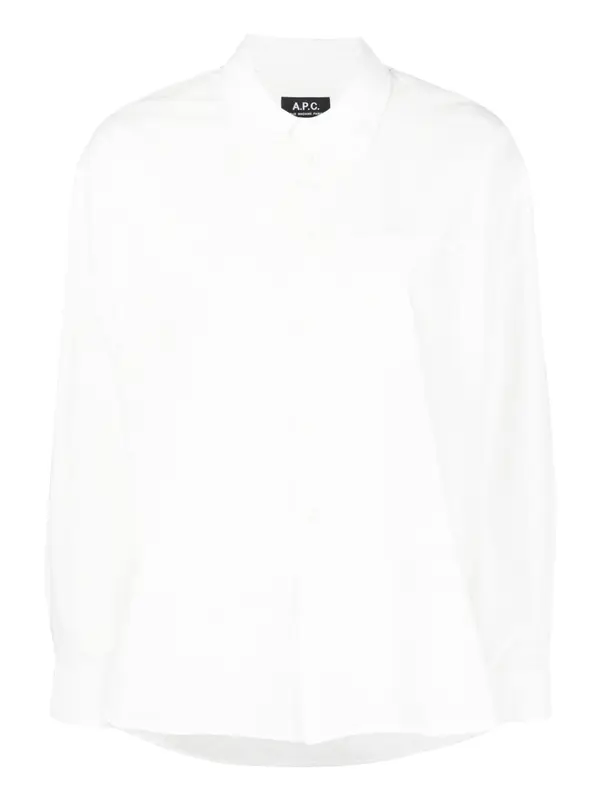 A.p.c. Boyfriend Logo-embroidered Shirt - White