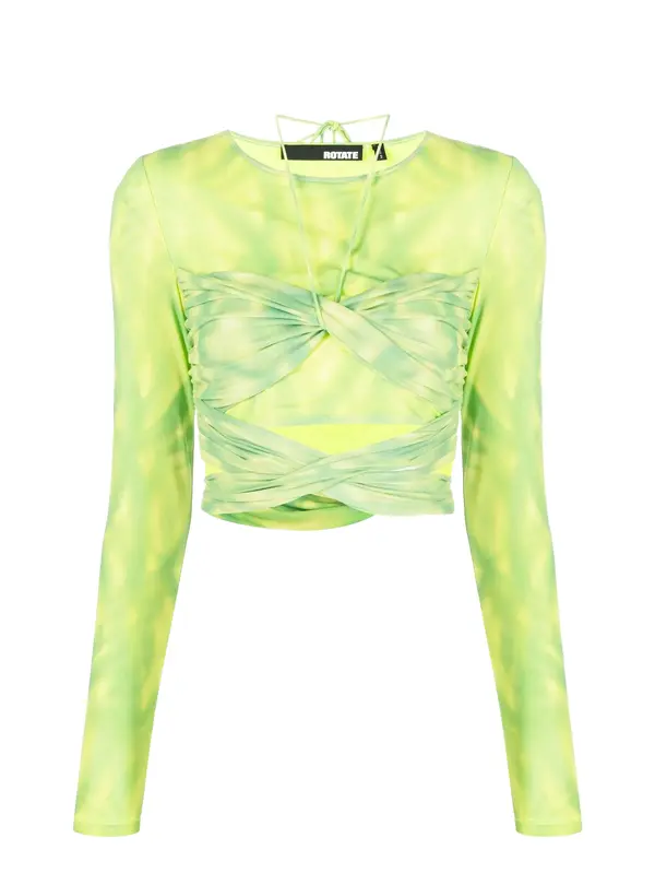 Remain Birger Christensen Layered Tie-dye Crop Top - Green