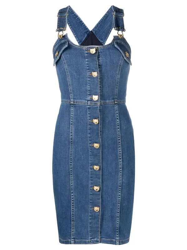 Moschino Button-up Denim Minidress - Blue