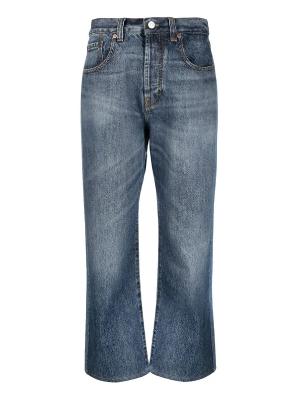 Victoria Beckham Cropped Flared Jeans - Blue
