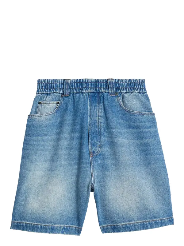 Ami Wide-leg Denim Shorts - Blue