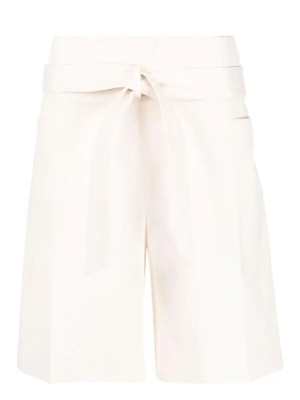 TOTEME Belted High-waist Shorts - Neutrals
