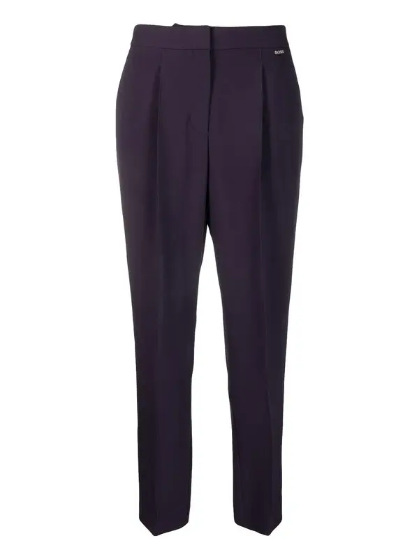 BOSS Pleated Tailored Trousers - Purple