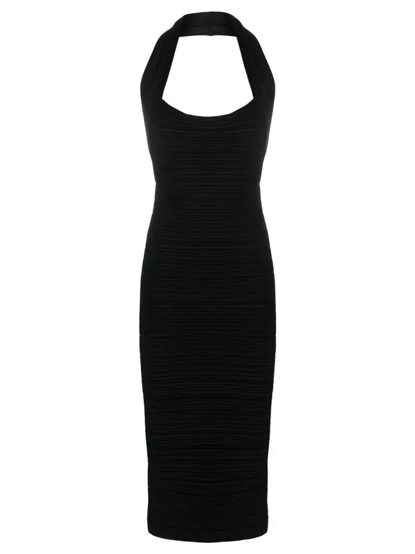 Philosophy Di Lorenzo Serafini Ribbed Halterneck Midi Dress - Black