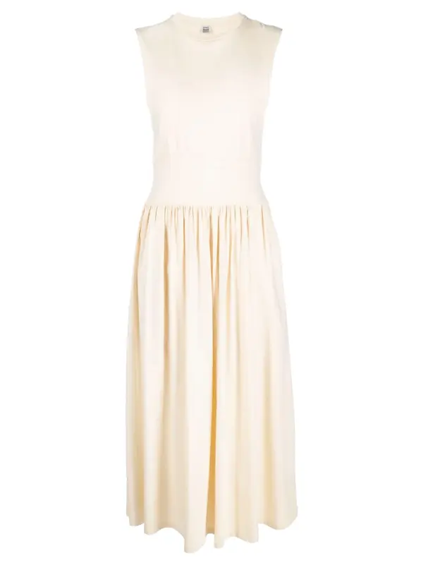 TOTÊME Sleeveless Flared Midi Dress - Yellow