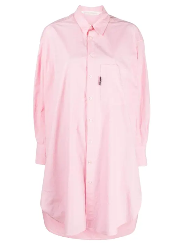 Palm Angels Long-sleeve Shirt Dress - Pink