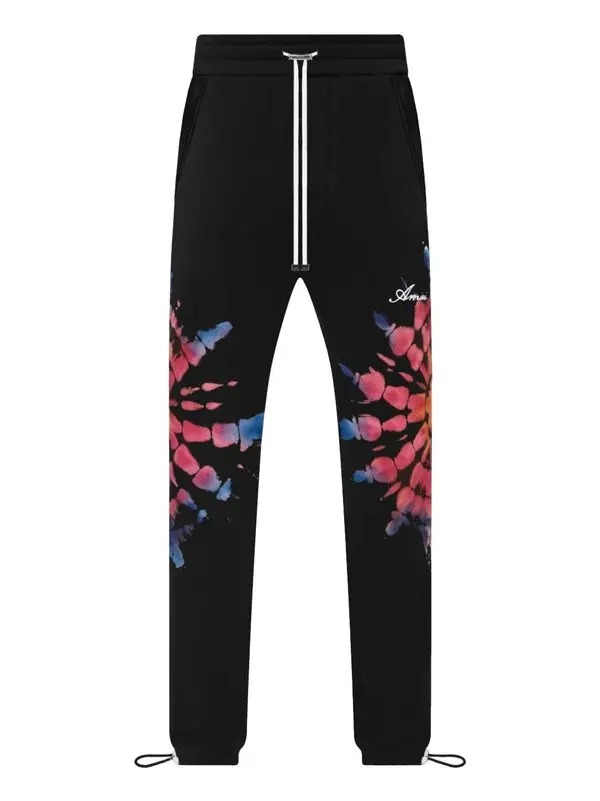 Amiri Tie-dye-print Track Pants - Black