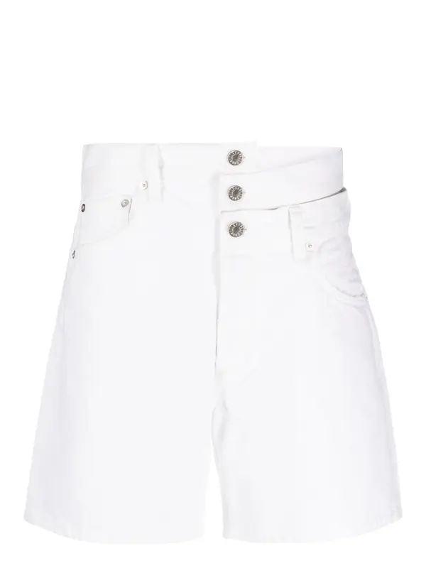 AGOLDE Cut-out Denim Shorts - White