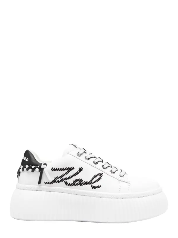 Karl Lagerfeld Logo-embroidered Platform Sneakers - White