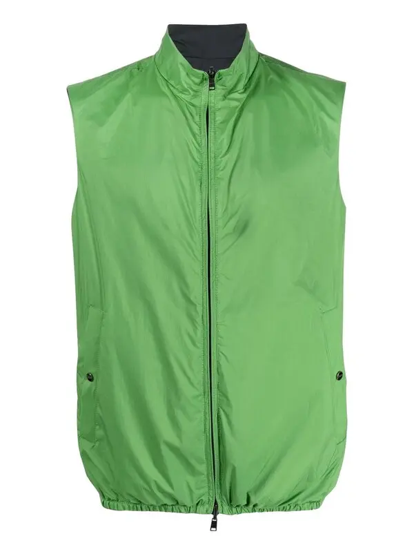 Herno High-neck Zip-fastening Gilet - Blue