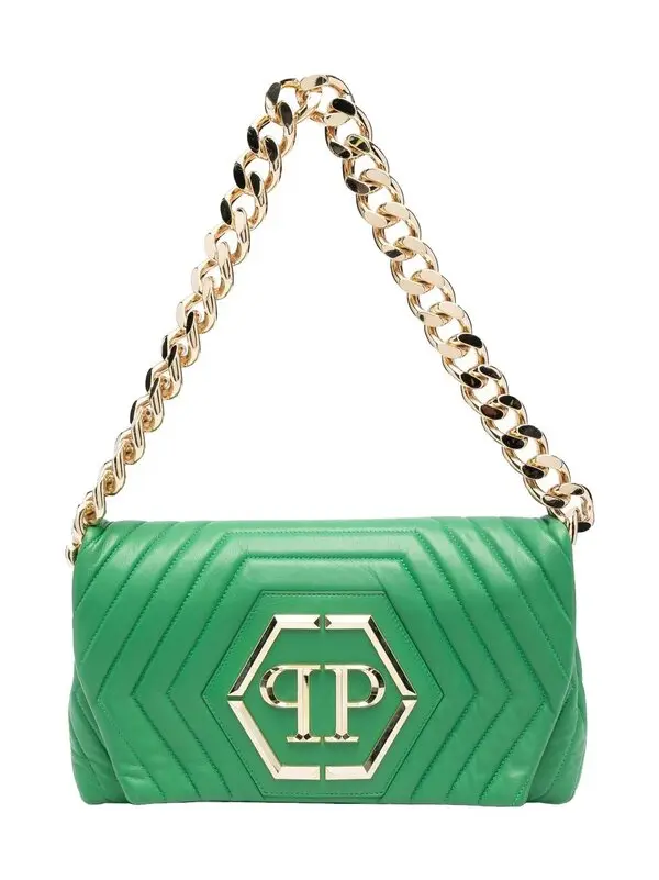 Philipp Plein Matelassé Hexagon Shoulder Bag - Green