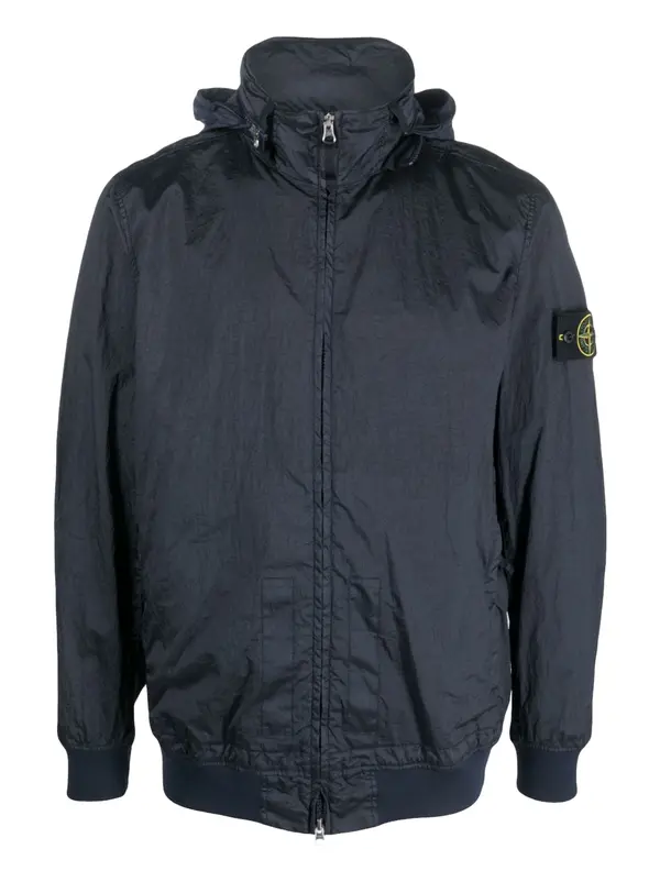 Stone Island Compass Logo Windbreaker - Blue