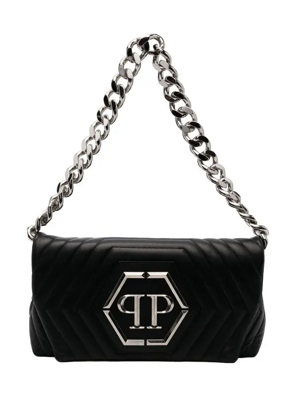 Philipp Plein Hexagon Logo-plaque Quilted Shoulder Bag - Black