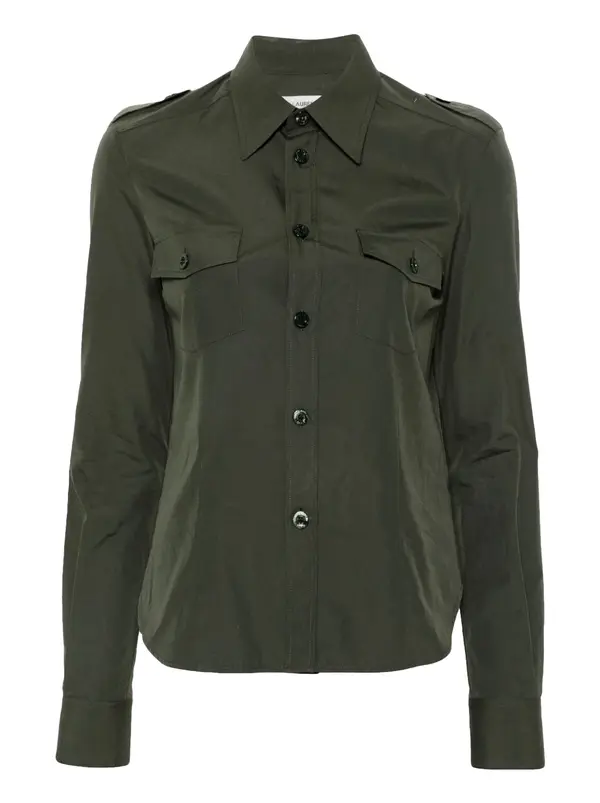 Saint Laurent Military Button-up Shirt - Green