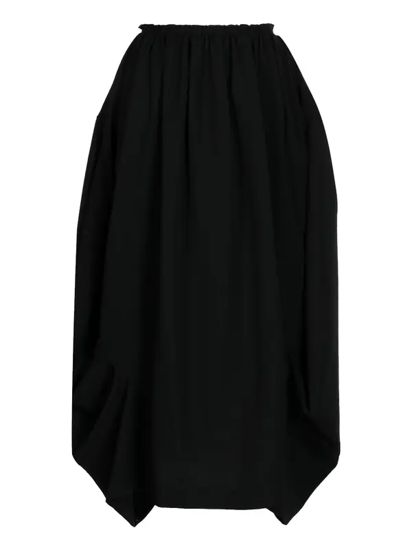 Comme Des Garçons Gathered Asymmetric Skirt - Black