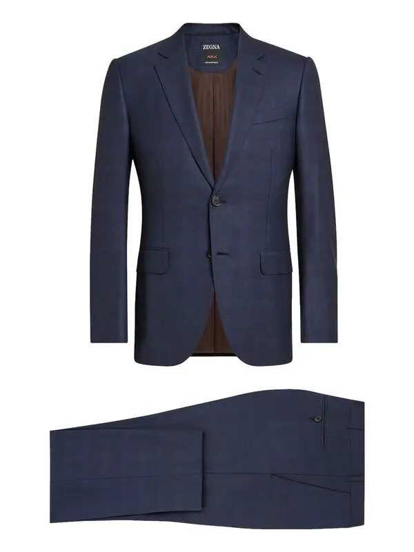 Zegna Centoventimila Single-breasted Wool Suit - Blue
