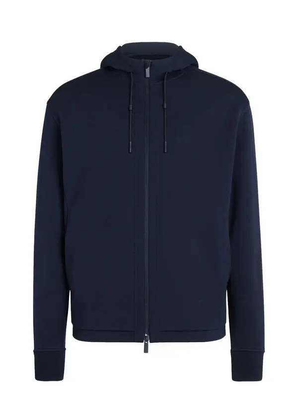 Zegna High Performance Wool-cotton Hoodie - Blue
