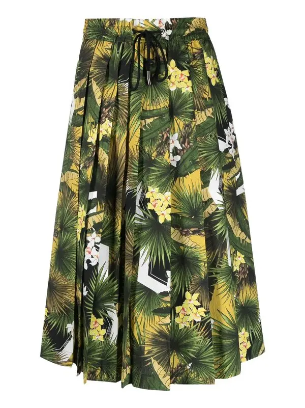 Iceberg Tropical-print Pleated Skirt - Green