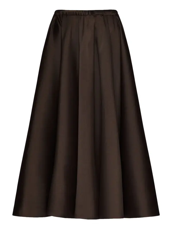 Valentino Garavani Pleated Midi Skirt - Brown