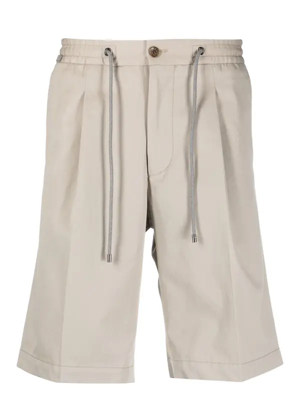 Corneliani Drawstring-waist Chino Shorts - Neutrals