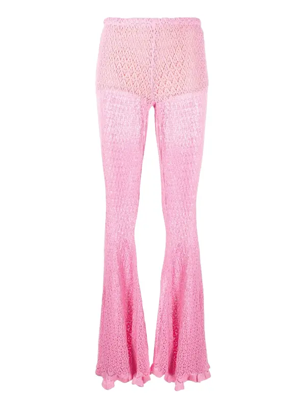 Blumarine Knitted Flared Trousers - Pink