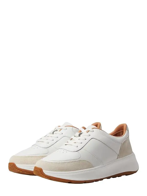 Fitflop F-mode Leather Suede Flatform Sneakers - Pink