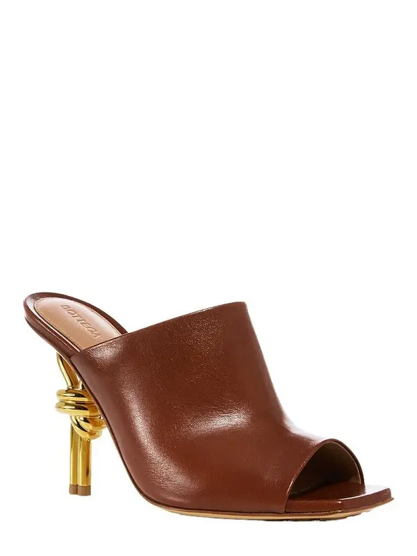 Bottega Veneta Knot High Heel Sandals - Brown Sugar