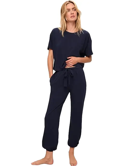 Eberjey Aloe Infused Cotton Pants - Navy