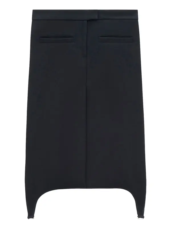 COURREGES Twill Suspenders Midi Skirt - Black