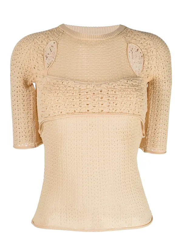 MULLER OF YOSHIOKUBO Moss Tunnel Knitted Top - Neutrals