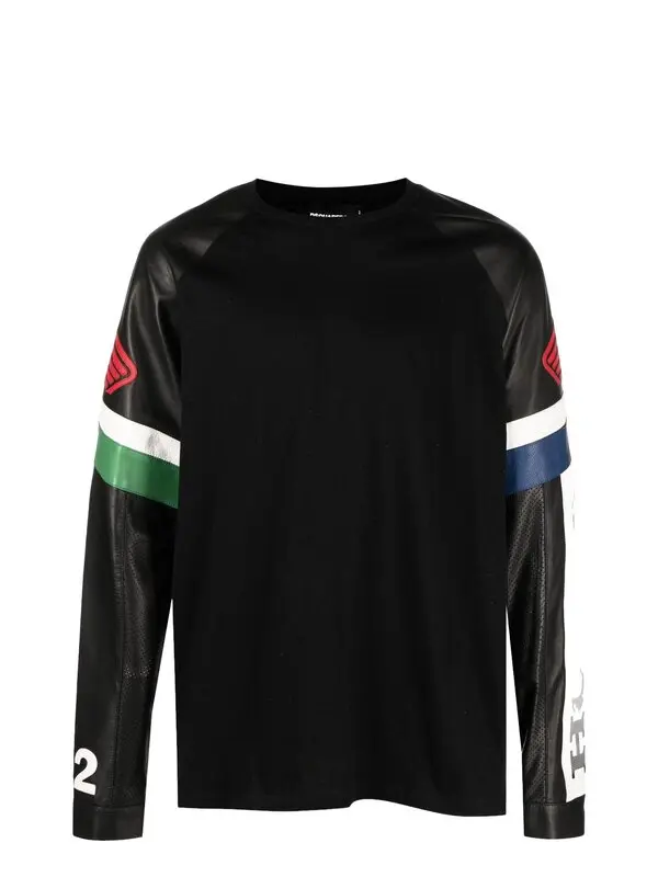 Dsquared2 Contrast Sleeve Cotton Sweatshirt - Black