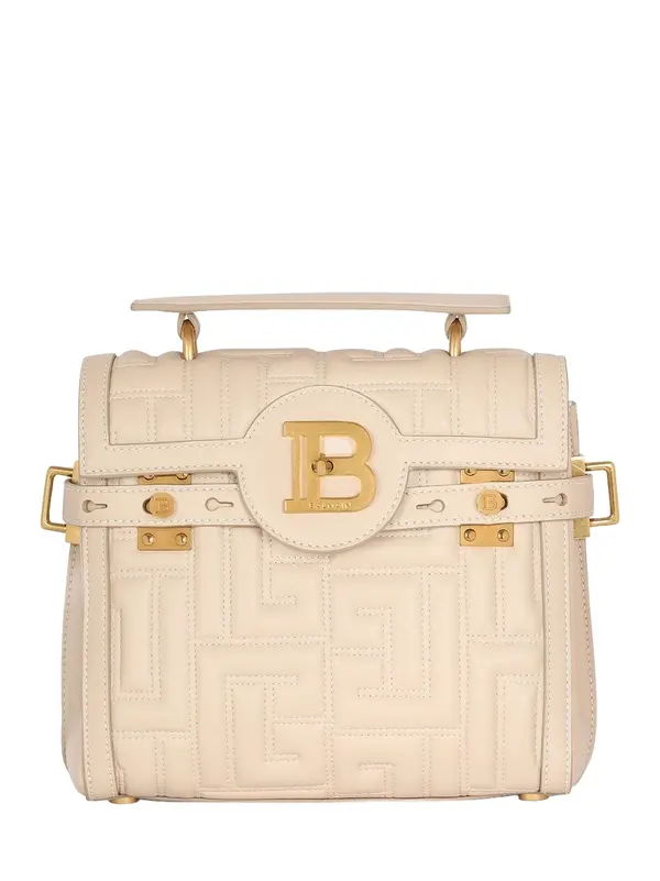 Balmain Mini B-buzz 23 Leather Tote Bag - Neutrals